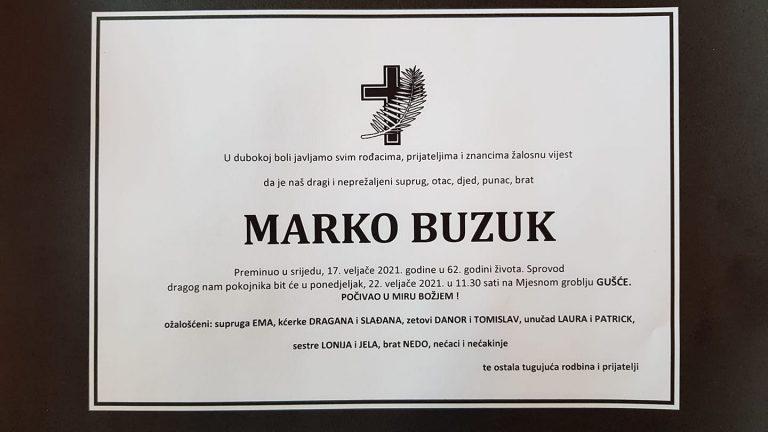 MARKO BUZUK 14.08.1959. – 17.02.2021. | Udruga 2.gbr "GROMOVI"
